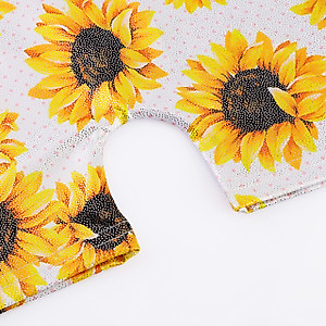 EQSJIU Leotard With Shorts For Baby Girls 12 18 24 Months 1t 2t Gold Sunflower Kids Toddlers Outfit Biketard Flower Floral Shiny Gold White