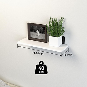 DOLLFIO Floating Shelves, 8 Sets Wall Shelves, Wooden Floating Shelves for Bedroom Wall Décor, Wall Mounted Floating Bathroom Shelf for Storage, Floating Book Shelf Living Room – White