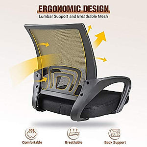 Furmax Office Chair Ergonomic Desk Chair Mesh Computer Chair, Mid Back Swivel Task Chair Executive Chair with Lumbar Support and Armrests (Black)