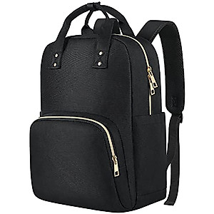Laptop Backpack Women, Computer Backpack Women, Lightweight Backpack for Travel, Stylish Women Work Bag, College Casual Daypack 15.6 Inch, Waterproof Business Computer Backpack for Ladies Nurse, Black