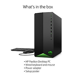 HP 2021 Newest Pavilion Gaming Desktop Computer, AMD 6-Core Ryzen 5 5600G Processor (Up to 4.4 GHz), AMD Radeon RX 5500, 16GB RAM, 512GB PCIe NVMe SSD, Mouse and Keyboard, Win 10 Home + HDMI Cable