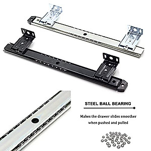 Drawer Slides 14inch Heavy Duty Metal Ball Bearing Slides Rails - for Under Table Keyboard Shelf Runners, Keyboard Tray Guides, Cabinet Furniture Slides, Drawer Repair Kit (Color : Black, Size : 350