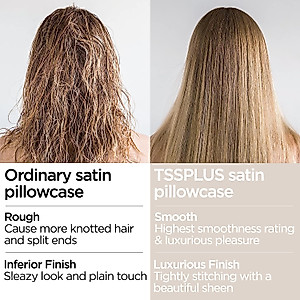 TSSPLUS Satin Pillow Cases Standard Size, White Pillow Cases, White Bed, Cooling Pillow, Soft Pillow, Similar to Silk Pillow Cases, Room Decor, Gifts for Women, Gifts for Men (Standard, Ivory)