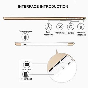 Tablet Computer, 10.1Inch Tablet Android 8.1 1GB+ 16G Octa-Core Dual SIM &Camera 2MP+2MP Support Chat, WiFi Tablet PC ComputerUS, (Gold)