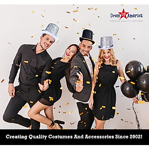 Dress Up America Top Hats for Adults - Shiny Tuxedo Hat for Men and Women - Costume Magician Hat (Black)
