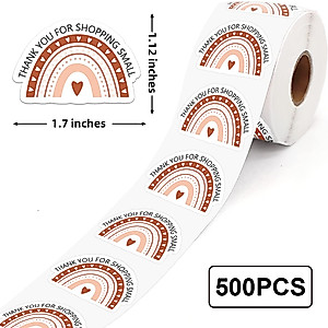 500 PCS Thank You for Shopping Small Cute Small Business Stickers, Thank You Stickers, Bakeries Packaging Stickers, Envelopes Stickers, Mail Envelopes Shipping Stickers for Small Business