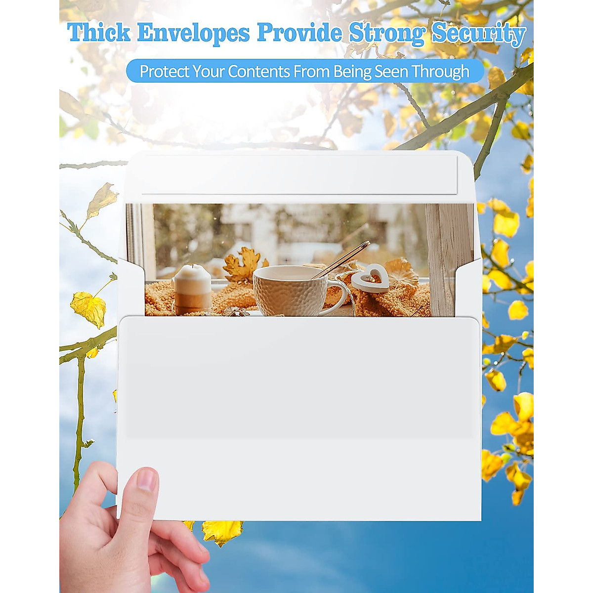 Poever Blank-Cards-and-Envelopes 60 Pack - 4 x 5.5 Folded Cardstock with A2 White Envelopes-for-Invitation, Heavyweight Blank-Note-Cards-and-Envelopes Self Seal Printable for Greeting Party Birthday