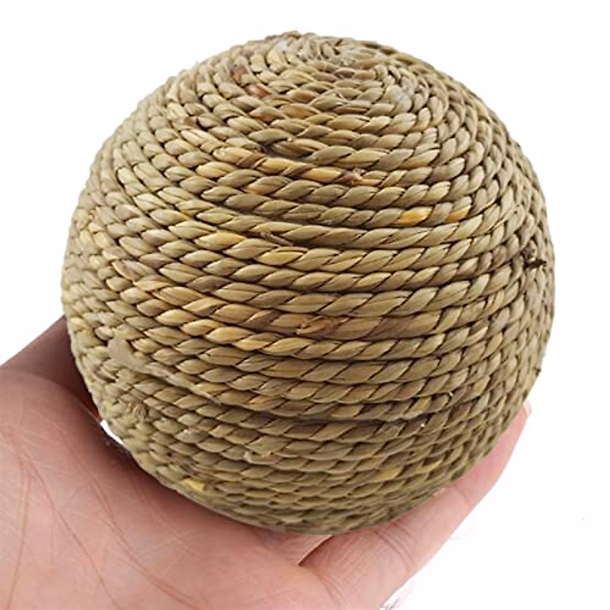6cm/2.36" ​Rabbit Chewing Natural Grass Ball Toy Rolling Ball Chew Toy for Rabbits Guinea Pigs Chinchilla Bunny Teeth Cleaning Pet Cage Entertainment Molar Tool