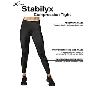 CW-X Women's Stabilyx Joint Support Compression Tight, Black, Small