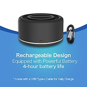 RibRave Electronic Mosquito Repeller Insect Repellent Indoor and Outdoor, 30 ft Mosquito-Free Zone, Rechargeable Mosquito Repellent Device, 2 Refills (Black)