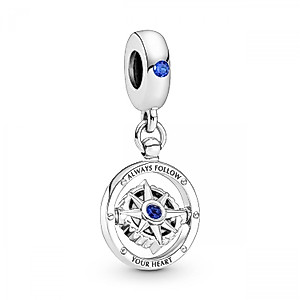 Pandora Spinning Compass Dangle Charm Bracelet Charm Moments Bracelets - Stunning Women's Jewelry - Gift for Women in Your Life - Made with Sterling Silver & Man-Made Crystal