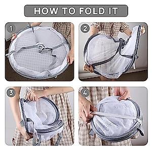 FGY Mesh Clothes Drying Rack, 3-Tier Windproof Sweater Drying Rack & 2-Tier Foldable Cloth Hanging Rack, Pop Up Clothes Dryer Rack for Delicate, Dress, Swimsuit, Shirt, Underwear, Sweater, Gown