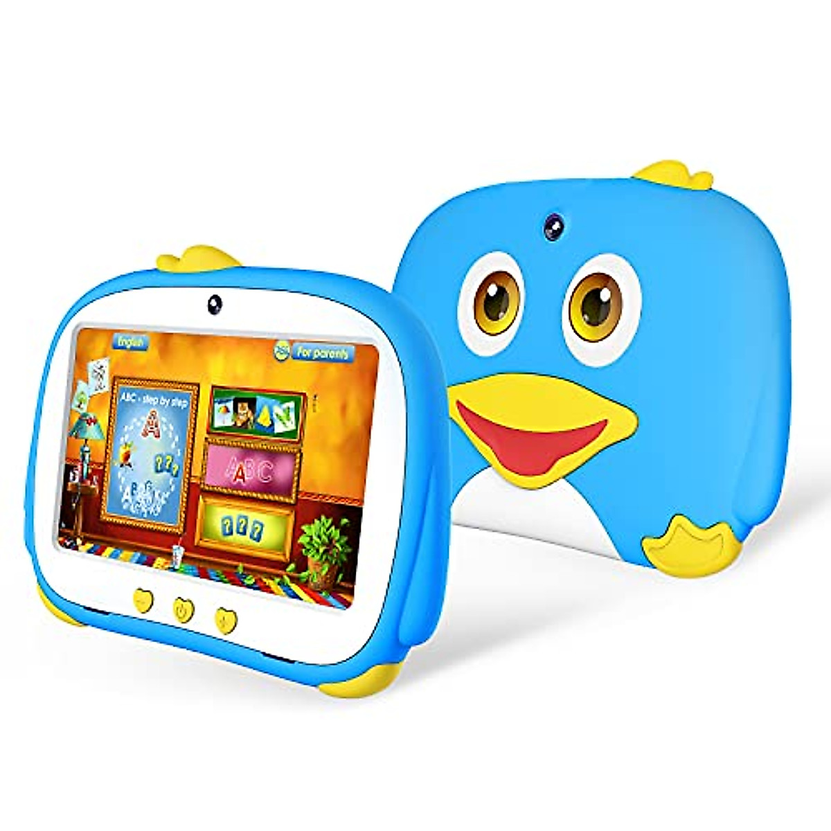 EGOTEK Penguin Android Kids Tablet, 7inch Quad Core Tablet for Kids with WiFi, Android 10 OS, Preinstalled iWawa App, 3000Mah Long Time Battery(4~5H), 2GB+32GB, 1024x600 IPS Panel. (Blue)