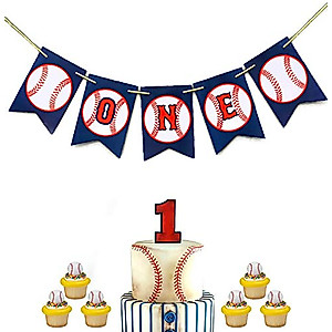 Baseball One High Chair Banner Baseball One Banner 1st Birthday Sports Banner Baseball Theme Party Baseball Baby shower Banner One High chair Birthday Party Decors