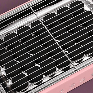 Portable and Compact Disposable Charcoal Grill - Detachable Stainless Steel BBQ Smoker Grill for Outdoor Camping(Pink)