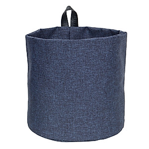 Bigso Box of Sweden Soft Hang Around Hanging Storage Basket Small | For Organizing Everyday Necessities | Collapsible Wall Hanging Storage Basket for Closets | 6.7" x 6.7" | Small | Navy