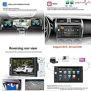 EZoneTronics Backup Camera Included + Double Din Car Stereo DVD/CD/AM/FM Player Radio Bluetooth Capacitive Touch Screen Support USB SD 1080P Multi Language Remote Control