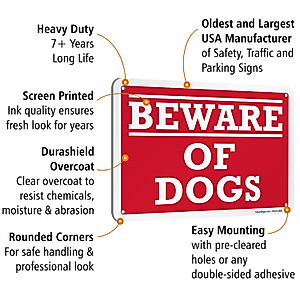 SmartSign "Beware of Dogs" Sign | 7" x 10" Aluminum