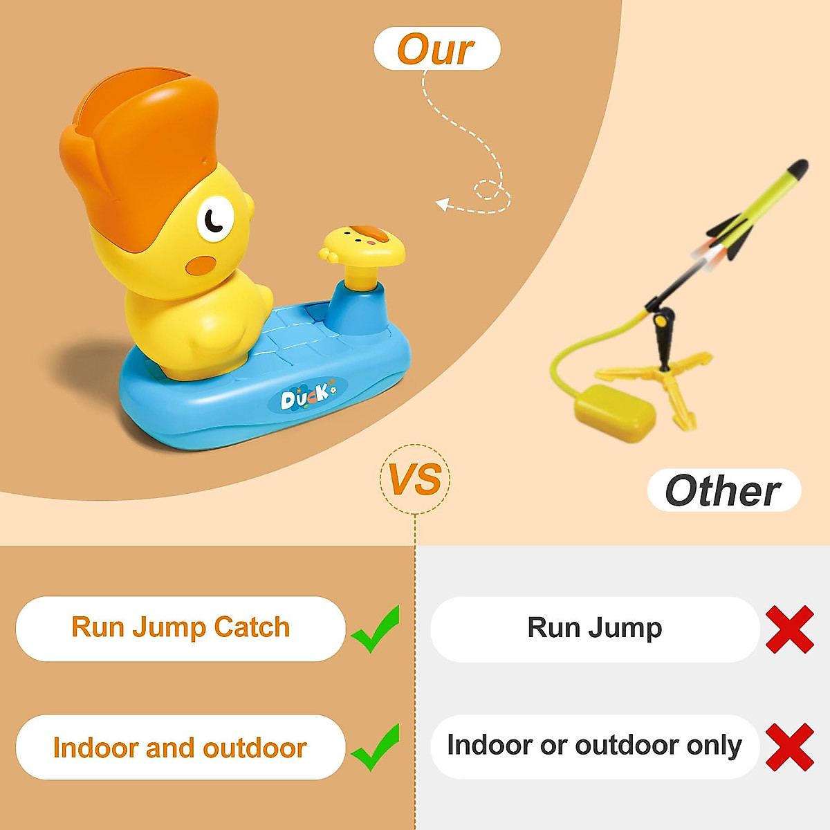 ETPlanet Outdoor Toys for Kids Ages 4-8, Duck Flying Disc Launcher, Summer Outside Yard Activities Toddler Chasing Toy 3 4 5 6 7 Year Old Boys Girl Family Backyard Games Christmas Birthday Gifts