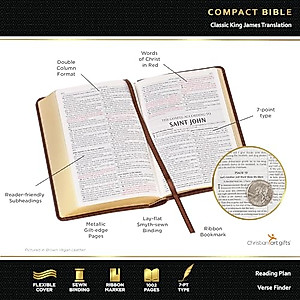 KJV Holy Bible, Compact Faux Leather Red Letter Edition - Ribbon Marker, King James Version, Pink
