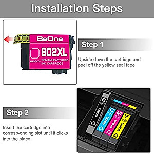 802XL Remanufactured Ink Cartridges Replacement for Epson 802 XL 802XL T802 T802XL to Use with Workforce Pro WF-4720 WF-4730 WF-4734 WF-4740 EC-4020 EC-4030 EC-4040 Printer (1 Magenta)