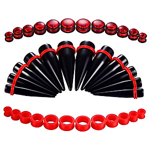BodyJ4You 36PC Big Gauges Kit Ear Stretching 00G-20mm Silicone Tunnel Acrylic Plugs Tapers Expander