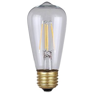 LED Vintage Bulb, B-LST45-4, E26 Socket, 4W ST45 Shape, 2200K, 320 Lumen, Dimmable, 15000 Hours
