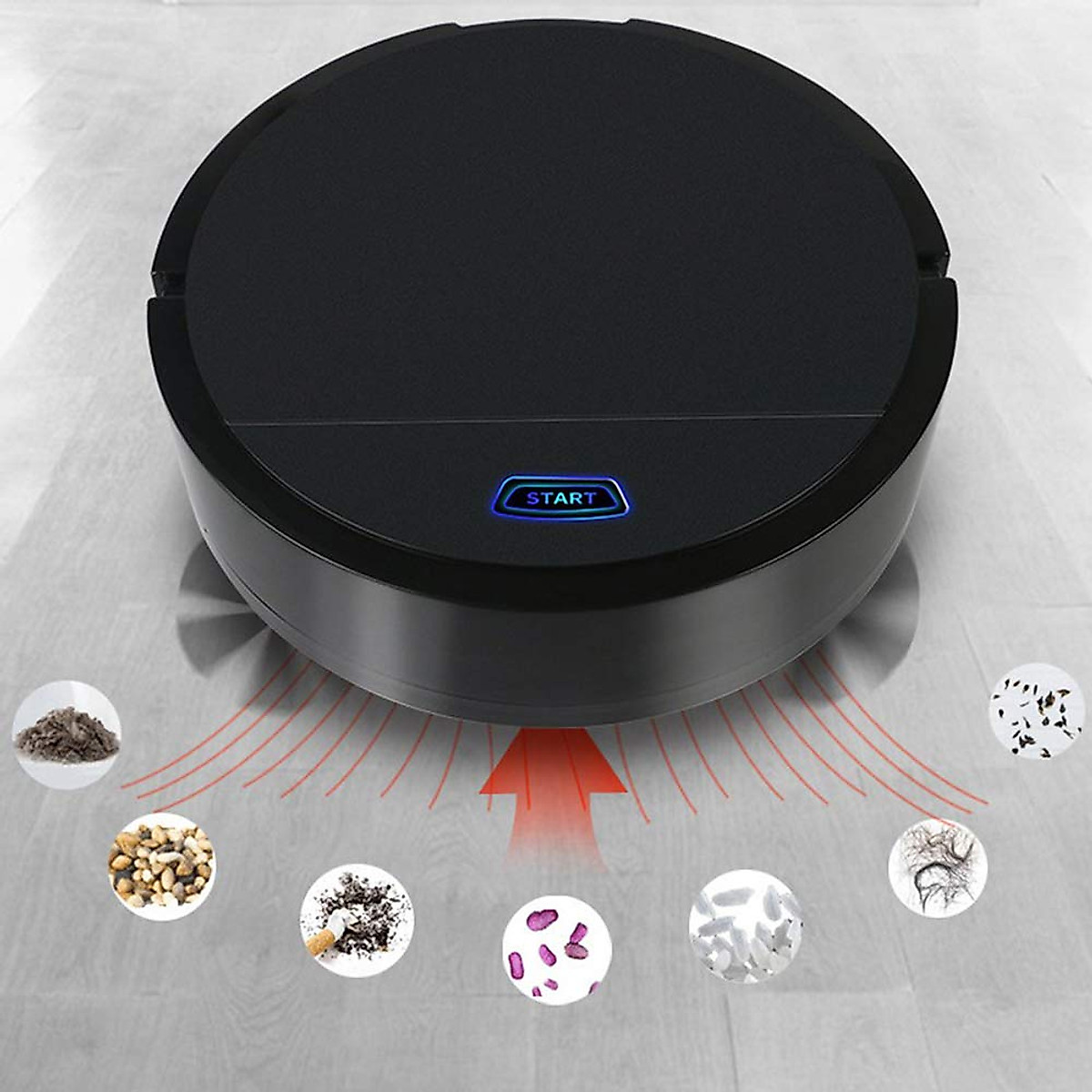 Robot Vacuum Cleaner, 1600Pa Strong Suction Robotic Vacuum Cleaner, Super-Thin Quiet,Household Sweeper, Route Planning for Pet Hair, Hard Floor, Carpet