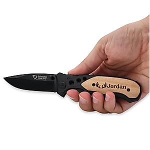MTech MT423BK Laser Engraved Personalized Pocket Knife, Valentine's Gifts, Christmas Gifts for Husband, Dad, 30 Optional Icons