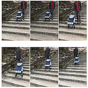 Shopping Trolley on Wheels Multi Function Shopping Cart Trip Climbing Stairs Cart Collapsible Portable Lever Car Small Trailer Trolley Storage Hand Trucks,Brown,