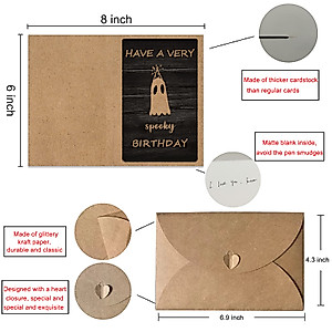 Cute Halloween Birthday Card with Envelope, Funny Halloween Bday Greeting Card, Have a Very Spooky Birthday Paper Card for Him Her