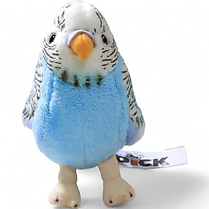 Carl Dick Budgerigar Dark Blue, 5 inches, 13cm, Plush Toy, Soft Toy, Stuffed Animal 2823005