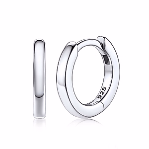 Male Hoop Earrings 8mm Small Cool Hoops Sterling Silver Huggie Sleeping Ear Accessories