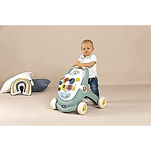 Little Smoby Baby Walker by Smoby Detachable Activity Play Board Baby’s First Doll Pushchair Toy Grows with The Child from Activity Board to Walker with Fun Colours, Actions and Sound, 7600140304