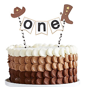 Cowboy Cake Topper For 1st Birthday - First Rodeo Cake Topper,Western First Birthday,Cowboy First Birthday,Best Cowboy Decoration Party For Baby,First Rodeo Girl Birthday,How the West was One