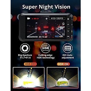 MASIGO Dash Cam Front and Rear with APP, True 4K/2.5K Full HD Dash Camera for Car, Built-in 5G WiFi GPS, Super Night Vision, HDR, 24H Parking Mode, Supercapacitor, Support 256GB Max, Free 32GB SD Card