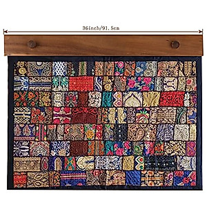 Tapestry Hangers for Walls, (36”) Wooden Quilt Hanger for Wall for Display, Rustic Quilt Rack for Tapestries, Quilts, Rugs (Dark Acacia Wood 36'')