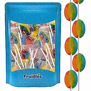 Oval Rainbow Lollipops Suckers, Tooty Fruity Flavor, Individually Wrapped (Half-Pound (Approx 16 Pops))