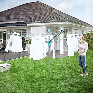 Leifheit Rotary Dryer Linomatic 500 Easy Umbrella Clothesline, Silver