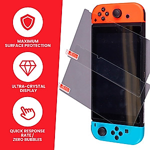 Starter Kit Accessories 14 pcs - Complete Bundle Set Compatible for Nintendo Switch Case Gaming Console