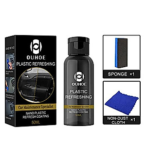 30/50ML Plastic Revitalizing Coating Agent,Nano Plastic Refreshing Coating, Plastic Parts Refurbish Agent for Car, Plastic Parts Retreading Agent Automotive Interior Cleaning Agent (50ml, 3sets)