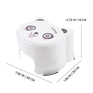 SECFOU Step Stool White Helper Pregnant Stool Plastic Living Step Anti- Home Cartoon and Foot Skid Room Chairs Non Stools Kitchen Training Toilet for Anti-Skid Bathroom Potty Supplies Round Ottoman