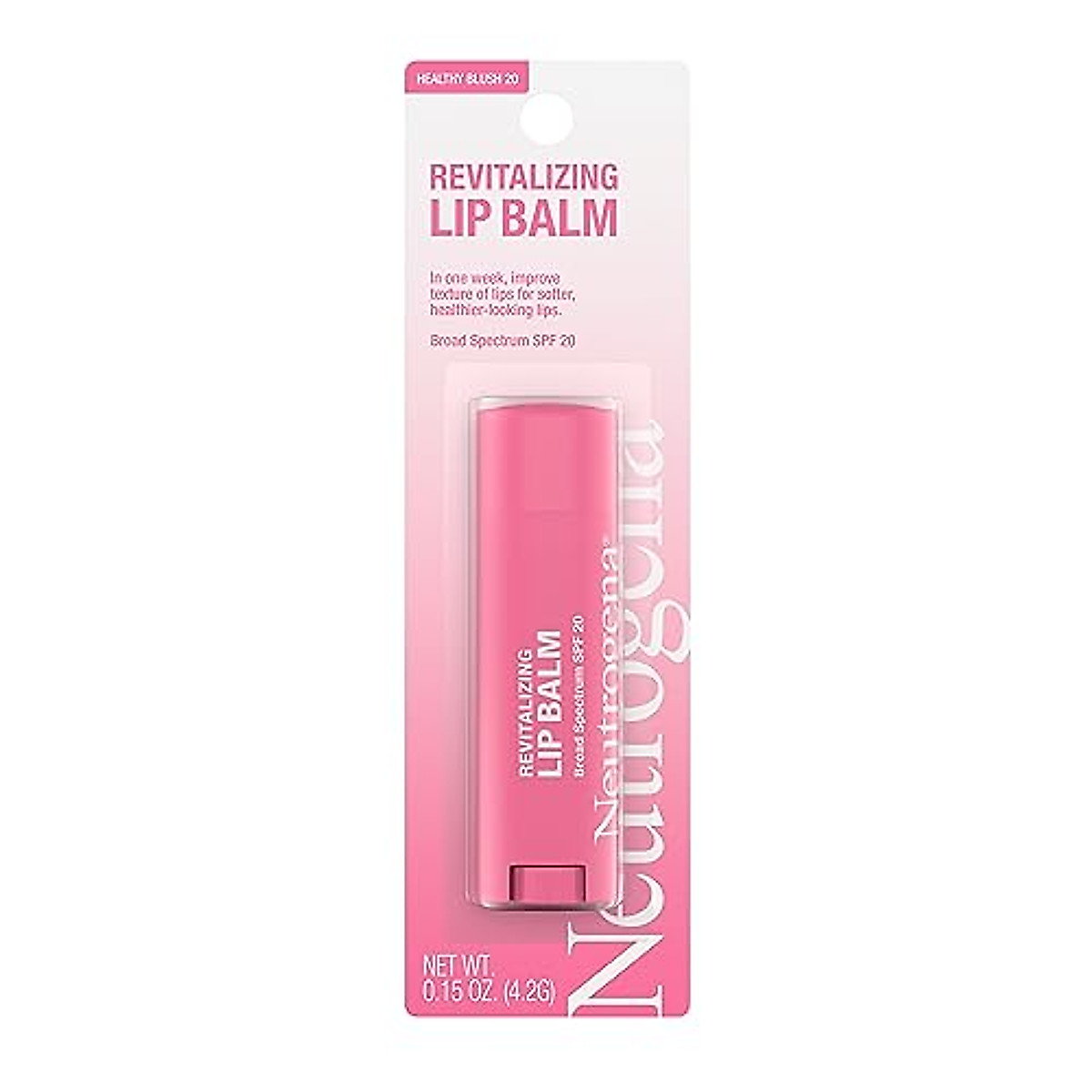 Neutrogena Revitalizing and Moisturizing Tinted Lip Balm with Sun Protective Broad Spectrum SPF 20 Sunscreen, Lip Soothing Balm with a Sheer Tint in Color Healthy Blush 20, .15 oz