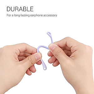 kwmobile Earbud Hooks Compatible with Apple Airpods 1/2 / 3 / Pro 1 / Pro 2 - Set of 2X Earphone Holders for Running - Light Lavender