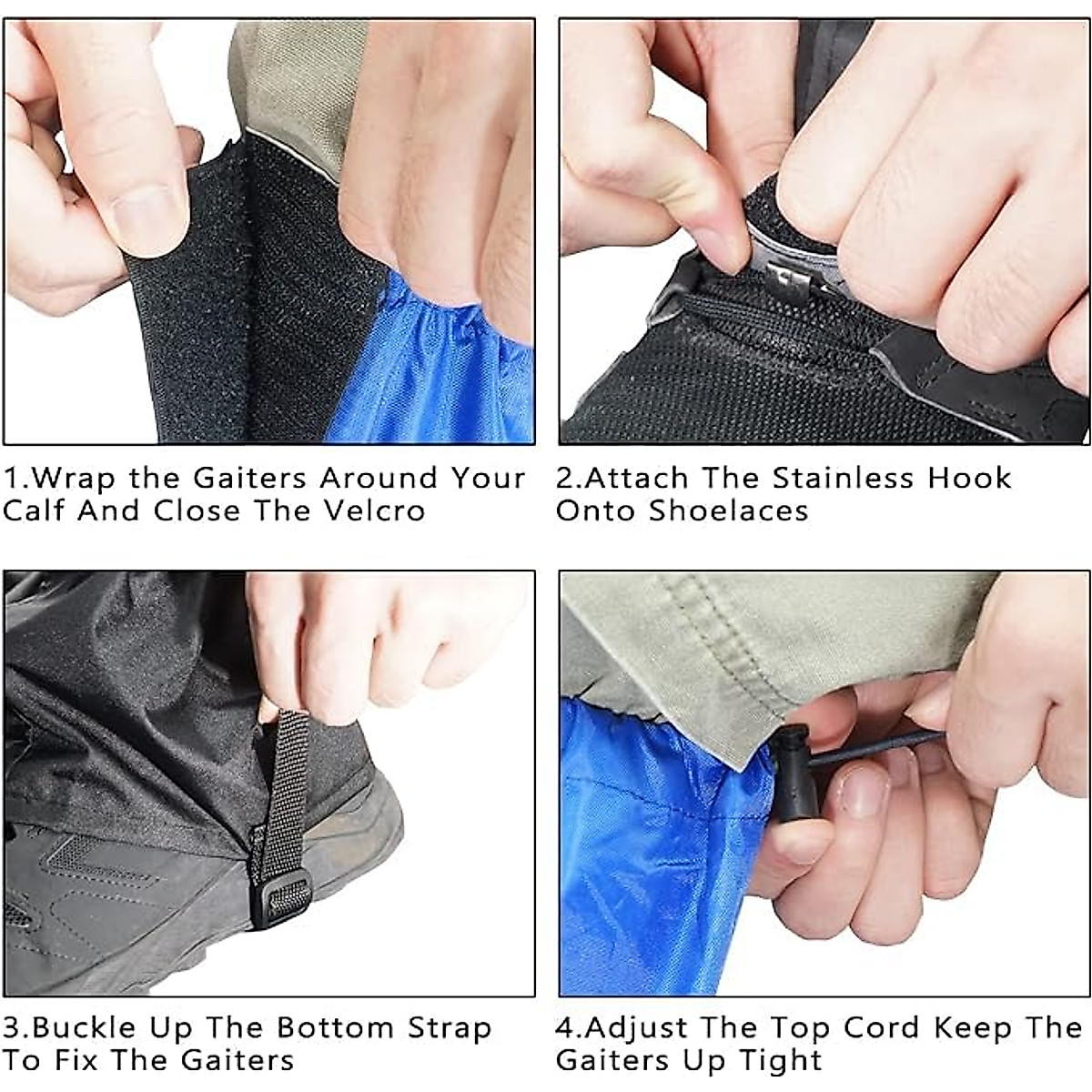 Luwint Waterproof Kids Leg Boot Gaiters - Hiking Hunting Climbing Gear for 6-12 Yrs Old Girls Boys (Navy)