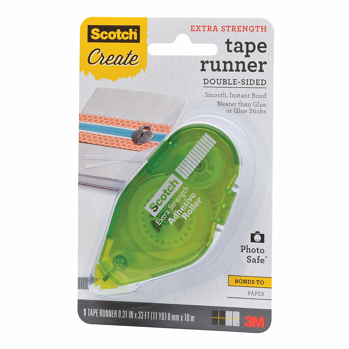 Scotch Tape Runner Extra Strength, .31 in x 11 yd (055-ES-CFT) , Green