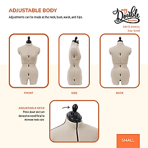 Dritz My Double Designer Adjustable Dress Form, Small