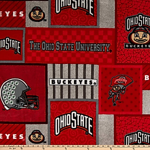 NCAA Ohio State Buckeyes 1177 Patch Fleece, Fabric by the Yard