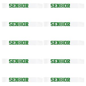 Senior Sash 2025 Green,10 Pack White Senior Cheer Sashes Class of 2025 Graduation Celebration Class Competition Sash Party Supplies