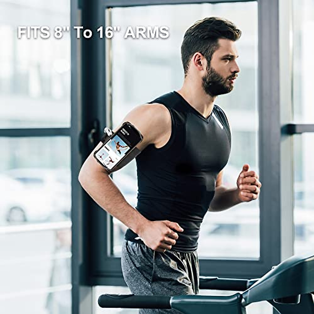 Newppon Cell Phone Running Armband :Airpods Pro Holder & 360° Rotatable Universal Arm band Case for iPhone 14 13 12 11 Pro Max Plus Samsung Galaxy S23 S22 Ultra Edge Note Pixel for Workout Exercise